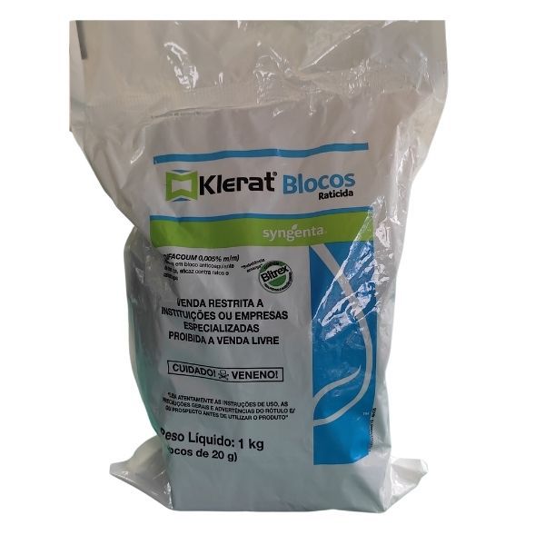 Raticida Klerat Blocos 1Kg - Agrotiba