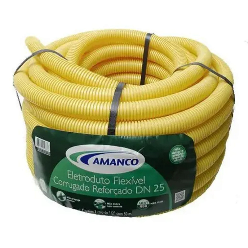 Conduite Corrugado Amanco 3/4 - Rolo 50M (25mm) - Tocco - Tudo para sua ...