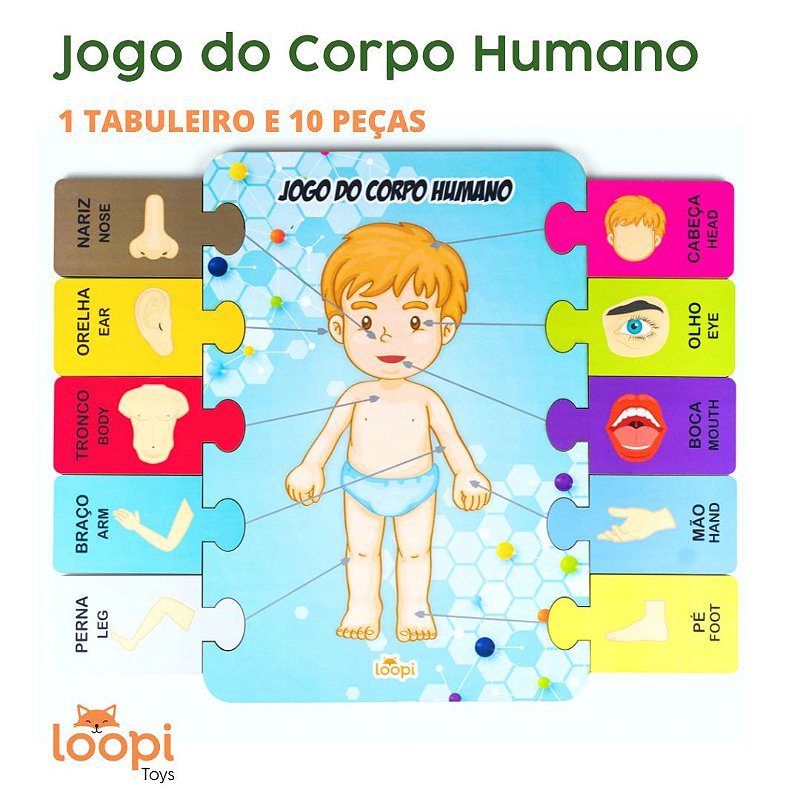 Jogo Corpo Humano - Loopi Toys - Jogos Educativos