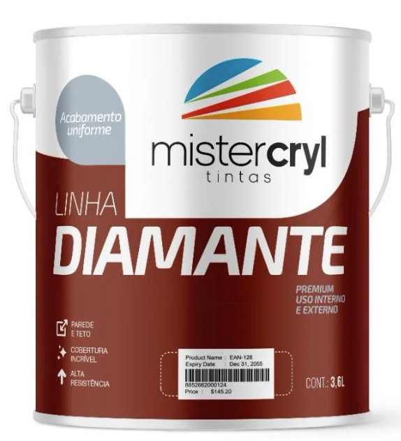 Tinta Emborrachada 3,6 litros - Mistercryl Tintas