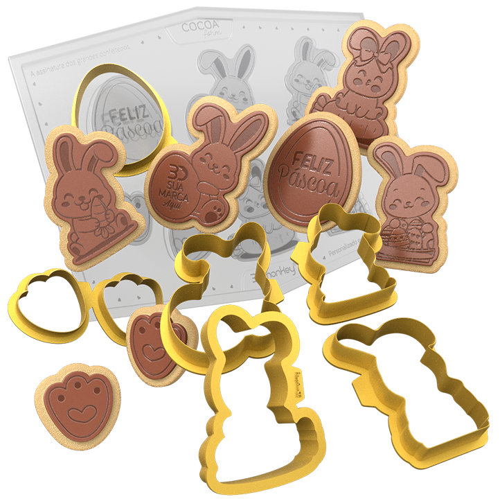 cocoa form choco biscuit pascoa 2024 - 3D Monkey - Formas para ...