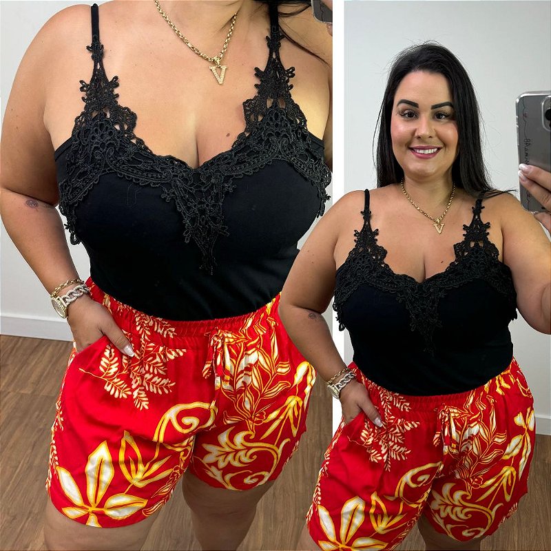 Alcinha Gripper Preto Plus Size - Belisisma 48 - Belissima48