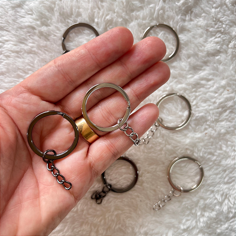 Argola de Metal com Corrente 30mm - 6 Unidades - Círculo - Nobis ...