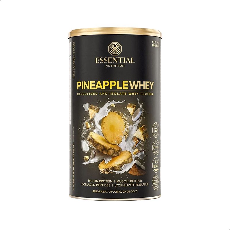 Pineapple Whey Protein Hidro e Iso 450g Essential - BioUp - Suplementos ...