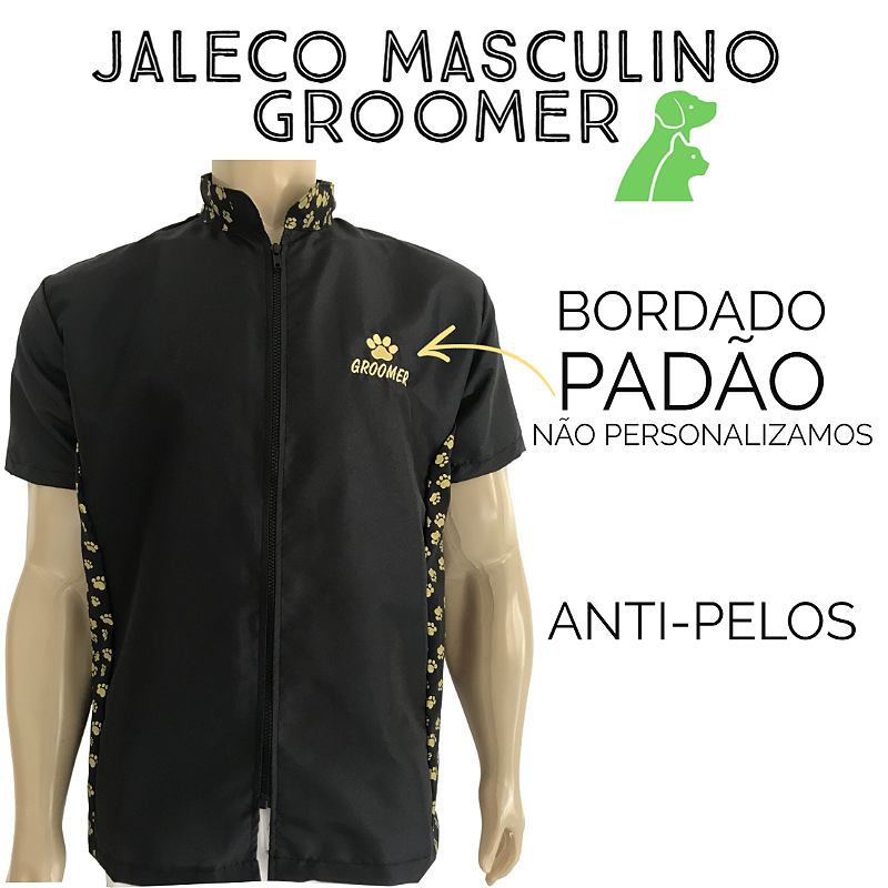 Jaleco de Tosador Masculino Anti-Pelos (100% Poliéster) | Visual Flex ...