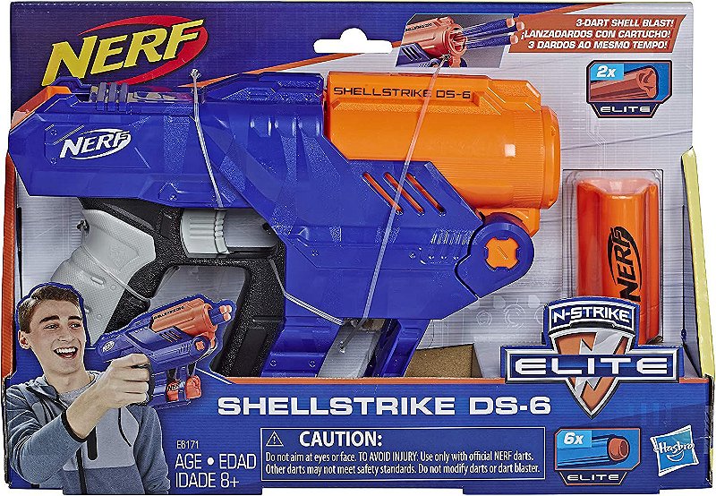 LANÇADOR NERF ELITE SHELLSTRIKE HASBRO E6171 - Star Brink Brinquedos