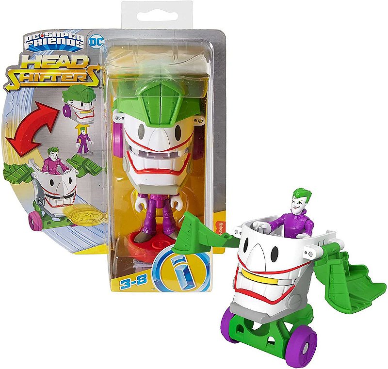 Boneco Imaginext DC Head Shiftrs Joker Mattel HGX78 - Star Brink Brinquedos