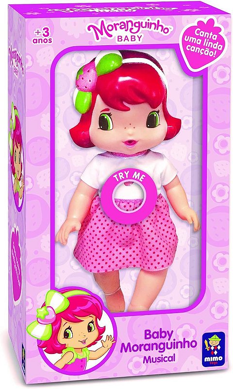 Boneca Baby Moranguinho Musical Mimo Toys 4009 - Star Brink Brinquedos
