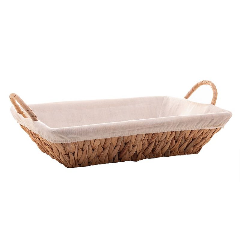 Cesto Cestinho Retangular Cesta C/ Forro em Tecido e Alça - Tudofer ...