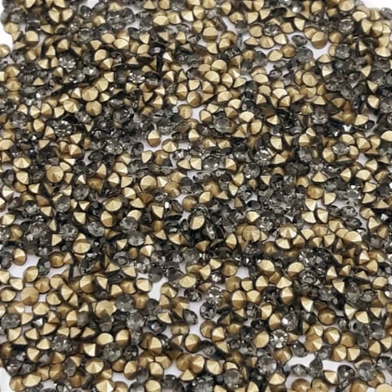 pedra de strass black diamond 1.30mm cônica pp06 ss2.5 - Braido Folheados
