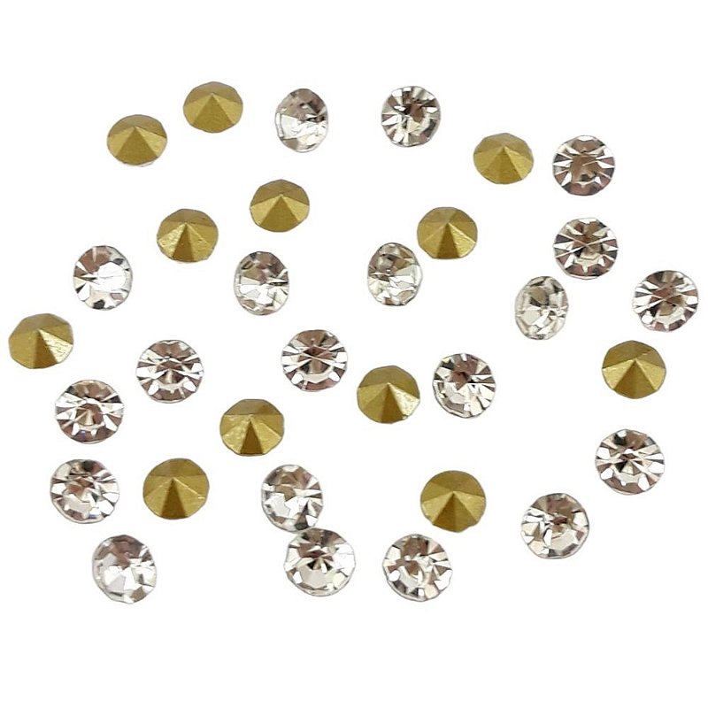 pedra de strass cristal 5mm cônica ss22 - Braido Folheados