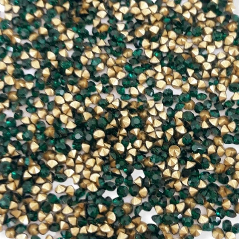 pedra de strass emerald 3.00mm cônica pp24 ss12 - Braido Folheados