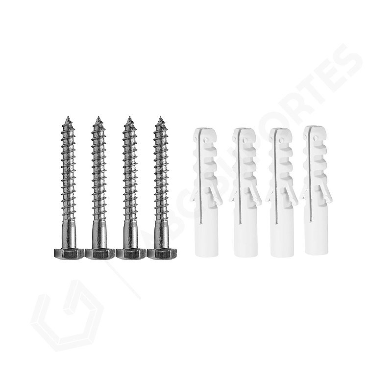 Kit Com 4 Parafuso Sextavado 1 4 X 50 Bucha Plástica 10mm Abc