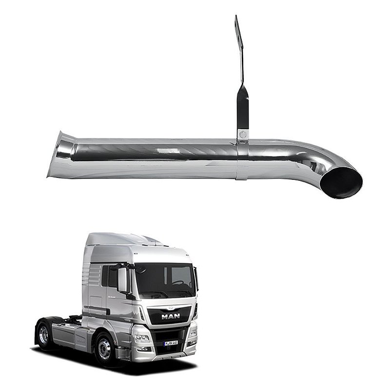 Kit Escapamento Man Tgx Curto 5 Cromado Le - Uouu