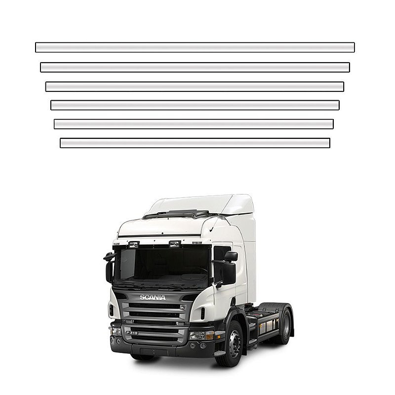 Acabamento Grade Frontal Scania P 2013 A 2018 Em Inox - Uouu