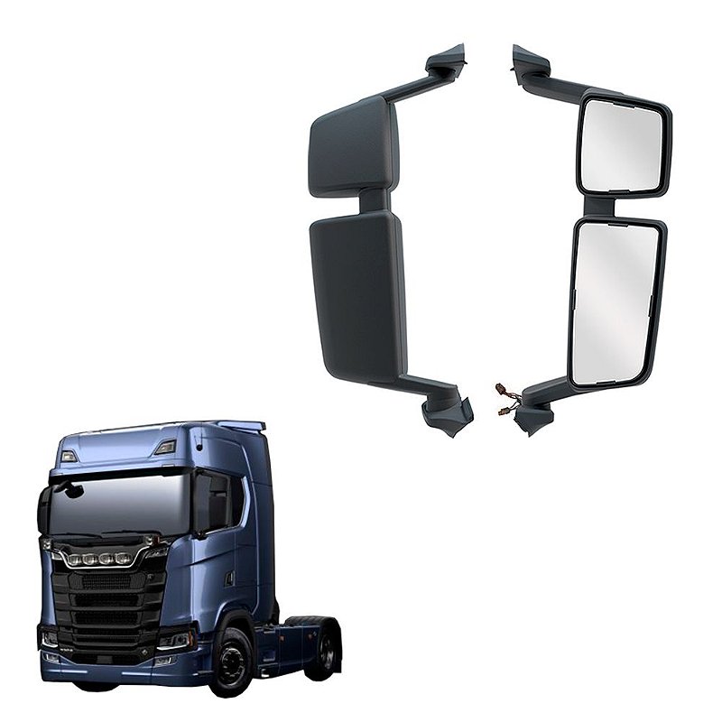 Retrovisor Scania Ntg Elétrico Ld Completo Convexo - Uouu