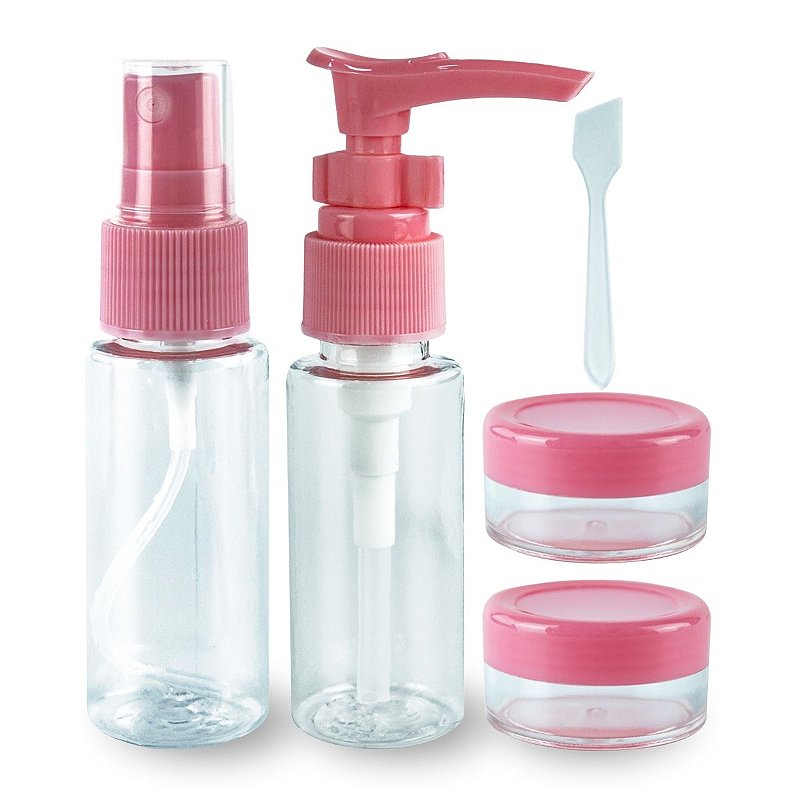 Kit 4 Frasco Higiene Spray Pump Mini Pote Viagem Bolsa Mala - Arte ...