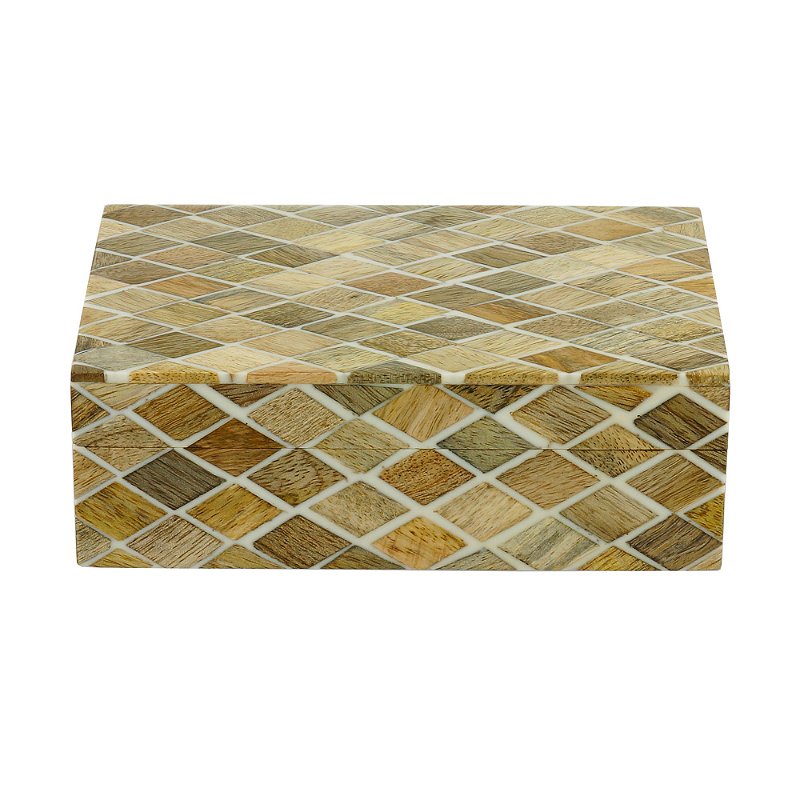 CAIXA DECORATIVA MADEIRA MANGO NATURAL 15x10x5cm - e-utilities