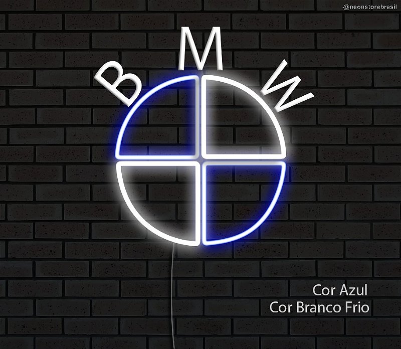 BMW - Luminária em Neon de LED (A=27cm x L=28cm) - Neon Store
