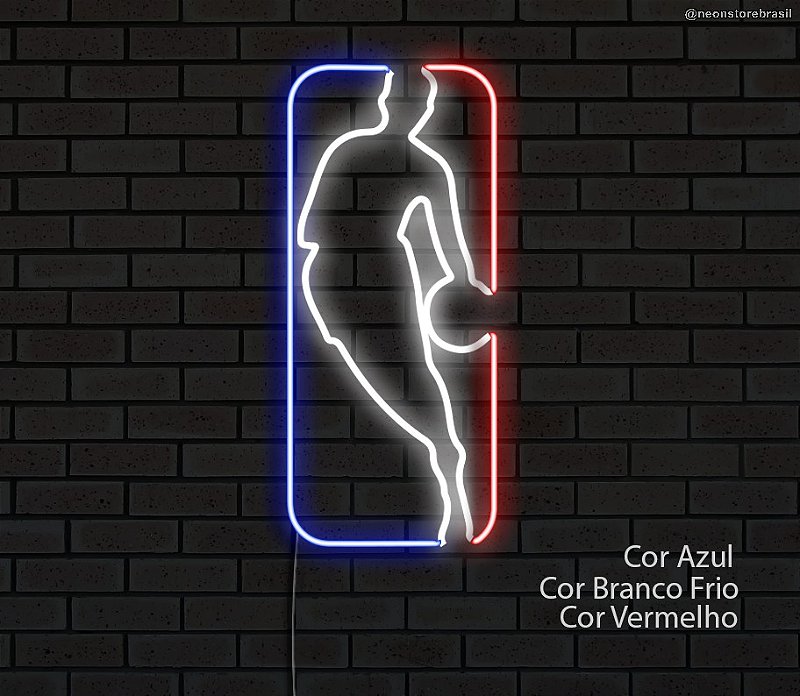 NBA - Luminária em Neon de LED (A=43cm x L=17cm) - Neon Store