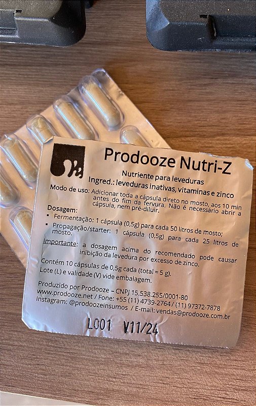 Prodooze Nutri-Z 50g - Capsulas 0,5g Nutriente - Mandi Brew Shop