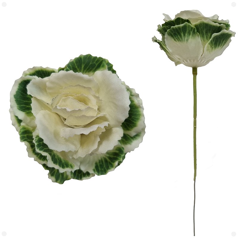 Kit Mini Repolho Ornamental Artificial Branco - 5 Unidades - Florae