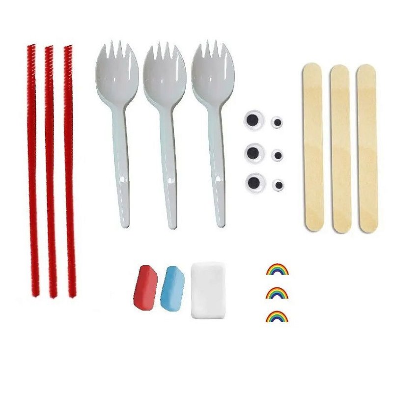 Kit Completo Diy Para Montar 3 Garfinhos - Forky Toy Story 4 - Jolulu