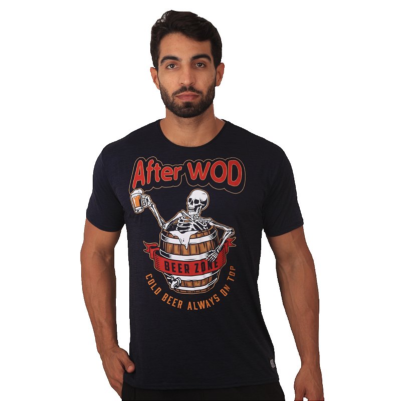 Camiseta Bs Cross Para Crossfit - After Wod Beer - Neroazzurro