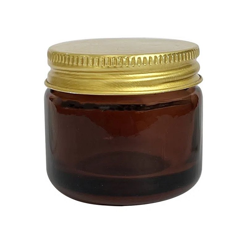 Pote de Vidro Âmbar 30g c/ Tampa Alumínio - Beleza do Campo | Produtos ...