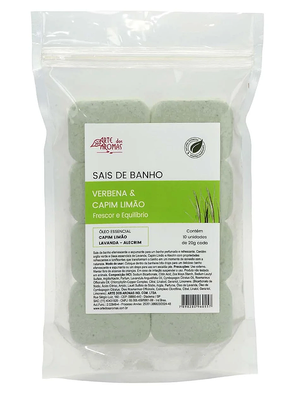 Arte dos Aromas Sais de Banho Efervescentes Verbena e Capim Limão ...