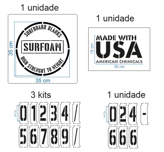 Kit de stencil Surfoam Pedro Battaglin - Stencil Personalizado gabarito ...