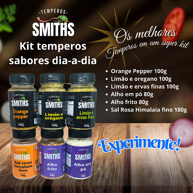 Kit 6 temperos Sabores dia-a-dia - Temperos Smith´s