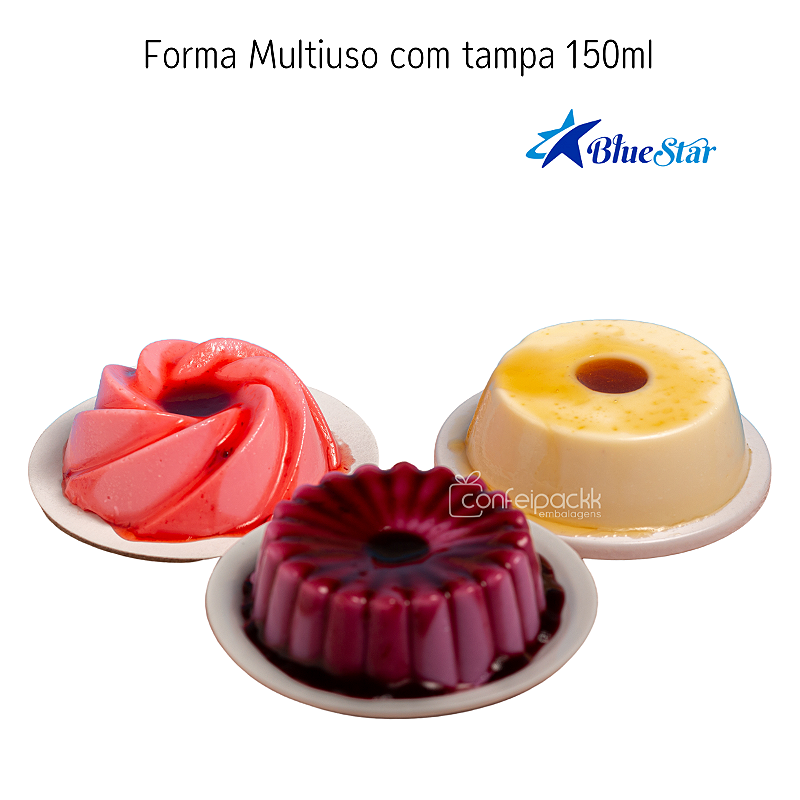 10un Forma plastica multiuso de 150ml Bluestar - Confeipackk Embalagens