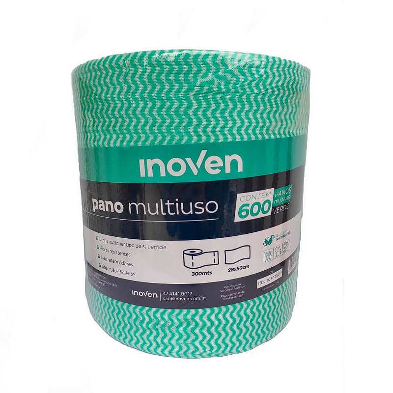 PANO MULTIUSO ROLO 240MTS X 20CM (INOVEN) VERDE - ATRIUM EMBALAGENS