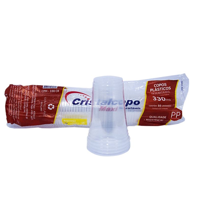 COPO DESC. 330ml PP TRANSP. LISO (CPM-330) (CRISTALCOPO) CX C/1000un - ATRIUM EMBALAGENS