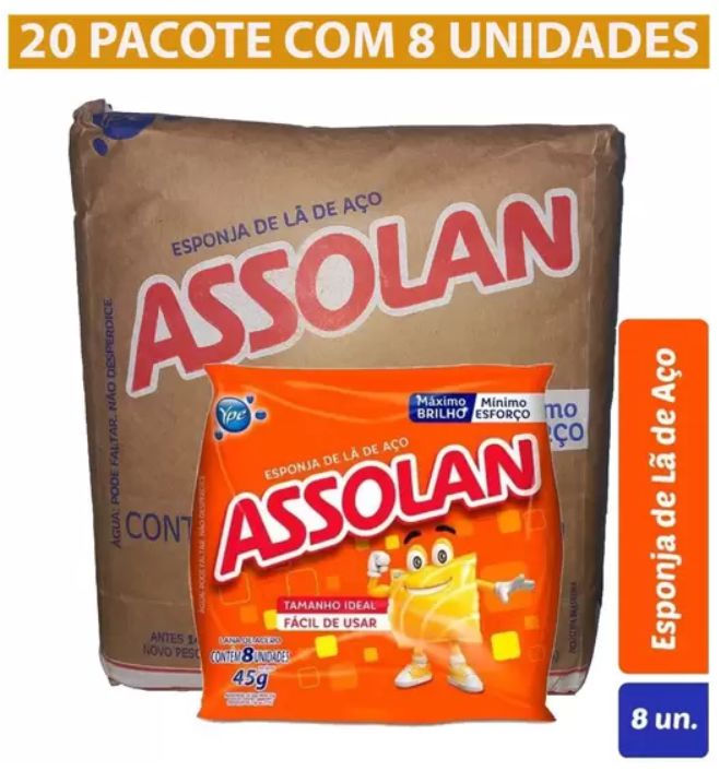 LÃ DE AÇO (ASSOLAN) FD C/20pct - ATRIUM EMBALAGENS