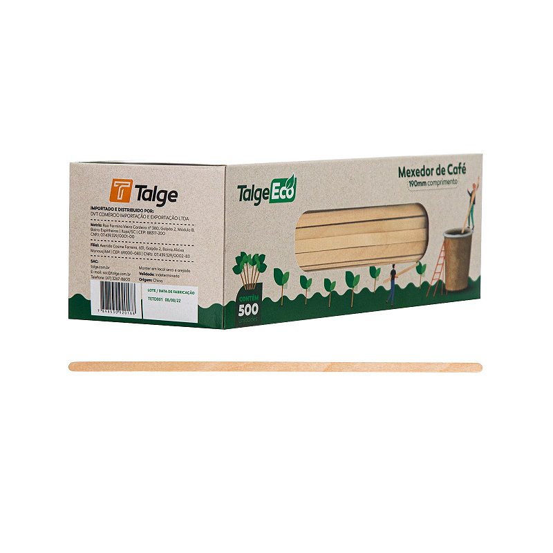 MEXEDOR MADEIRA 19cm (C/ 500) - TALGE - ATRIUM EMBALAGENS