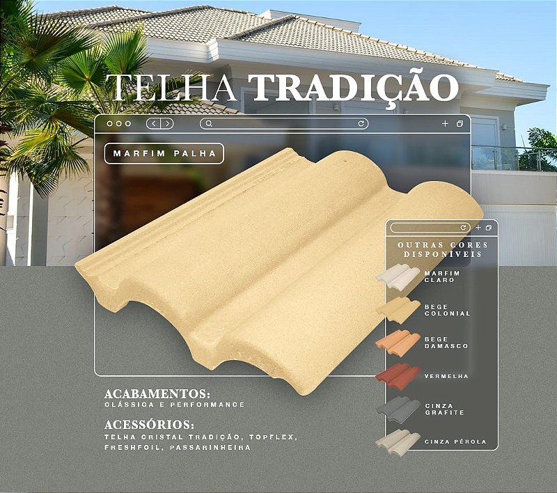 Concreto TRADIÇÃO Tégula - TELHAFORTE - Tudo em Telhas e Caixas d'água