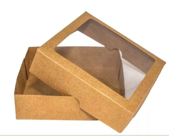 Caixa para Caneca Kraft com visor 20x20x10 - Ateliê Toque Final