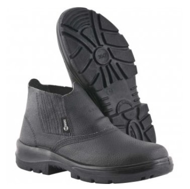 Botina de Couro de Raspa Nº43 com Elástico e Solado de Poliuretano ...