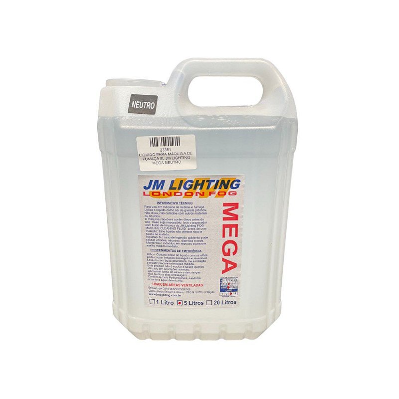 Líquido Para Máquina De Fumaça 5L JM Lighting Dj Mega Neutro - Toda ...