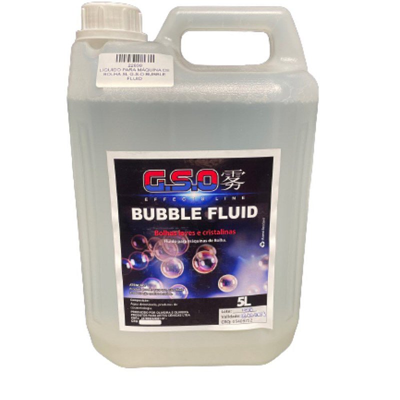 Líquido Para Máquina De Bolha 5L G.S.O Bubble Fluid - Toda Música Instrumentos Musicais
