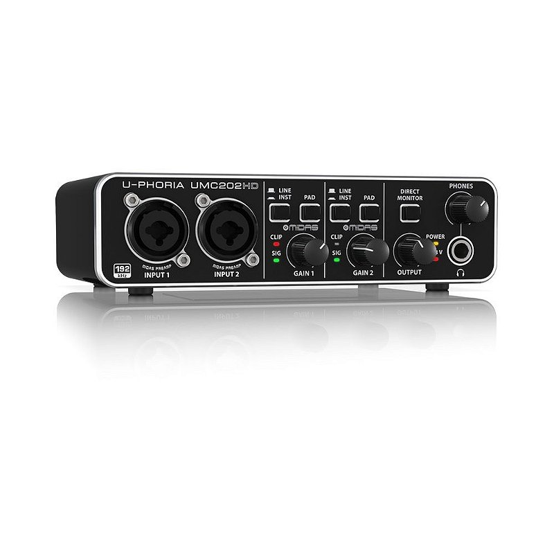 Interface de Audio Behringer UMC202HD - Toda Música Instrumentos Musicais