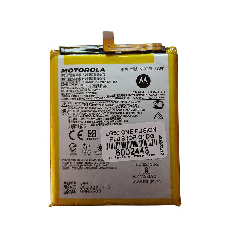 BAT MOTO LG50 - MOTO ONE FUSION PLUS (ORIGINAL) - Distribuidor ...