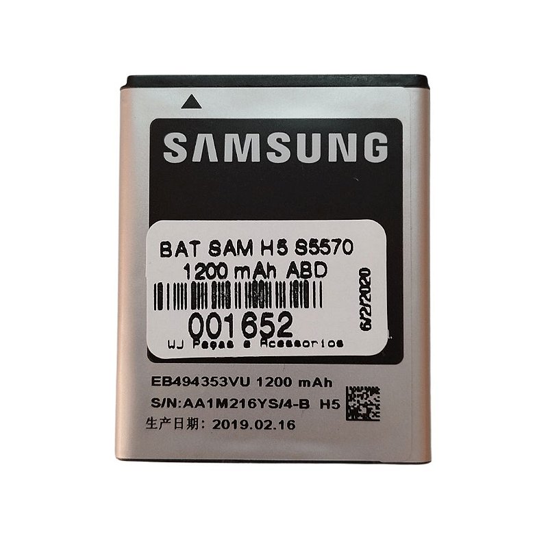 Bateria Samsung H5 S5570/C6712 EB494353VU 1200 mAh - Origin… - W&J ...