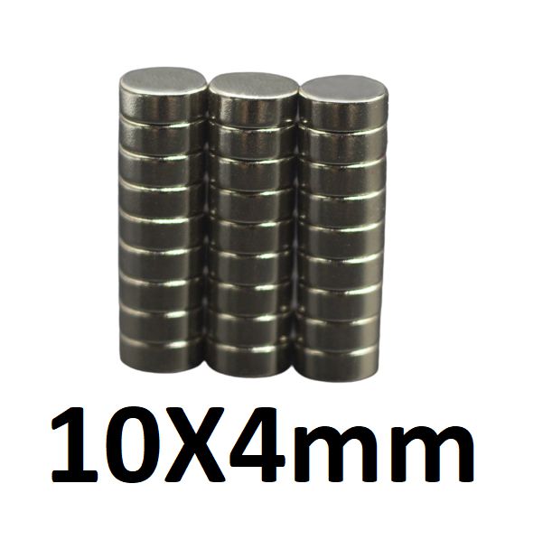 Imã Neodímio 10x4 Redondo 10x4mm 10 peça N3535 - MaxxOnline