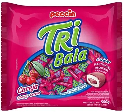Bala Tri-Bala Cereja 500g - Atacado do Beto