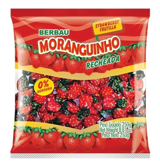 Bala Moranguinho Recheada 600g - Atacado do Beto