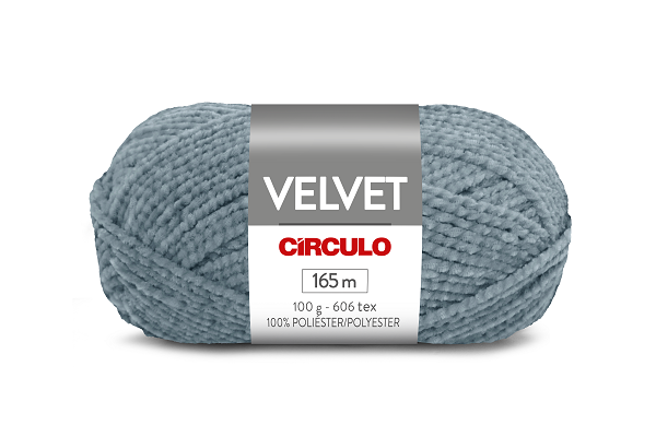 Lã Velvet 100g 165m 100% Poliéster Circulo 8473 Aluminio - Sinha Moça