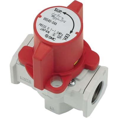 SMC VHS40-F04B VALVULA DIRECIONAL MANUAL DE SEGURANCA COM ORIFICIO PARA CADEADO ROSCA 1/2 ...